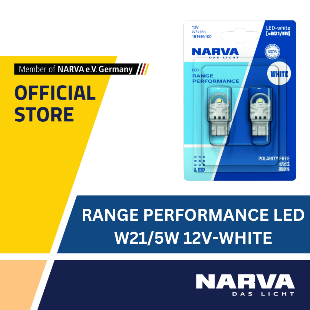 NARVA T20 7443 W21/5W 12V Range Performance LED Signaling Light Bulb ...
