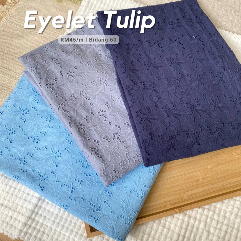 👗 Cotton Eyelet Tulip • Kain cotton • Lace meter•Kain Pasang 👗 | Shopee ...