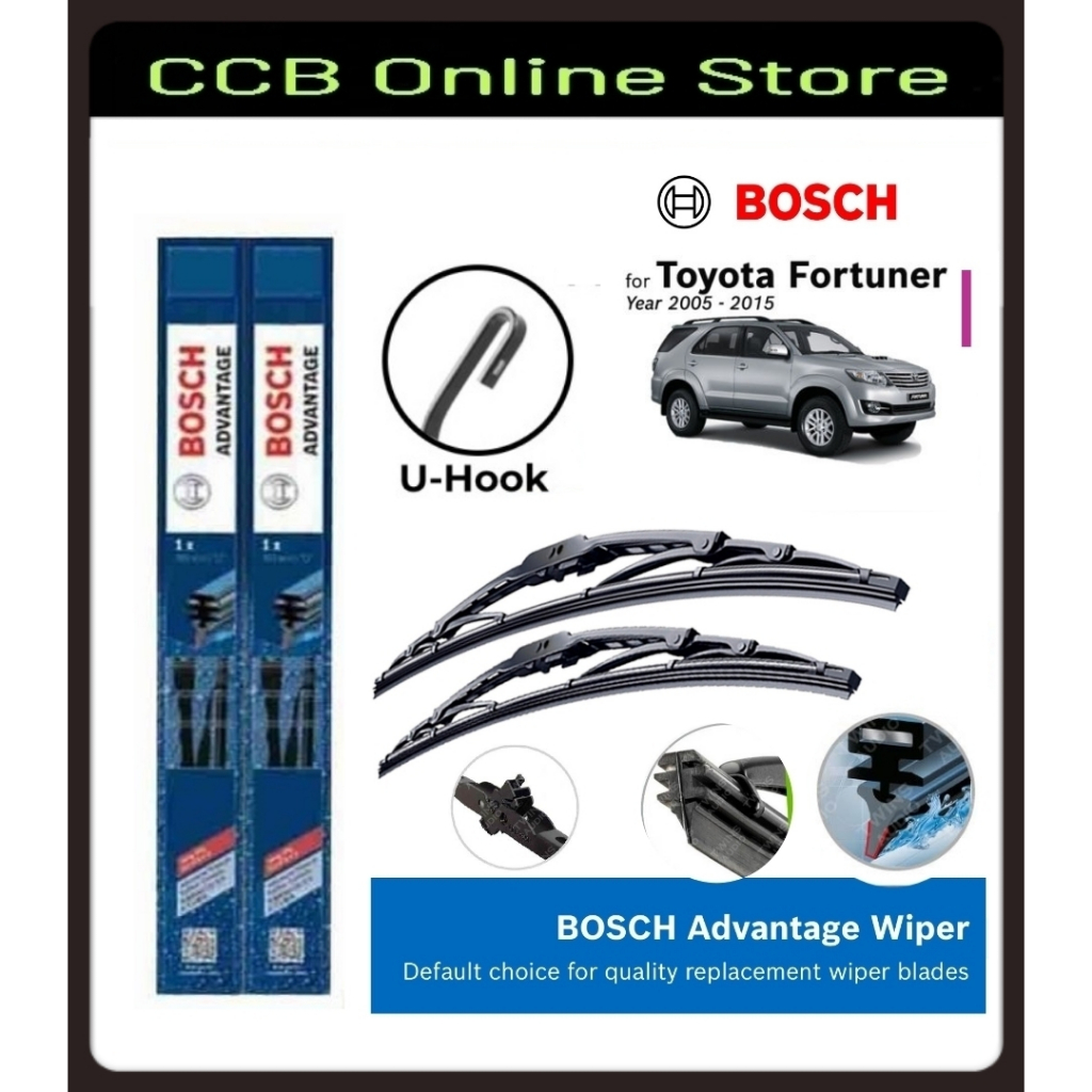 Bosch Advantage Wiper Set For Toyota Fortuner 2005 - 2015 (21inch x 19inch) | Shopee Malaysia