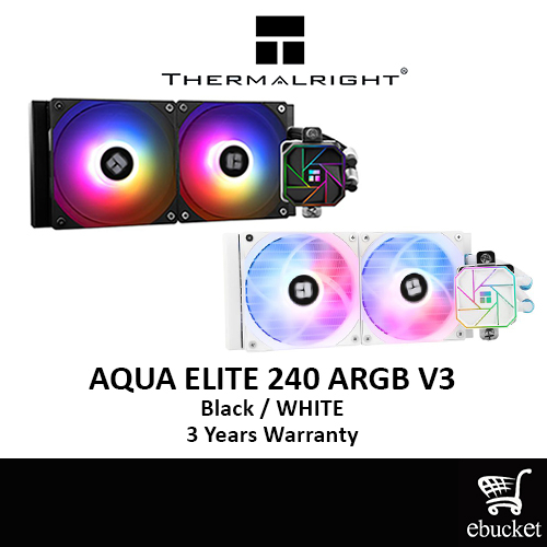 THERMALRIGHT AQUA ELITE 240 V3 ARGB LIQUID COOLER (BLACK / WHITE ...