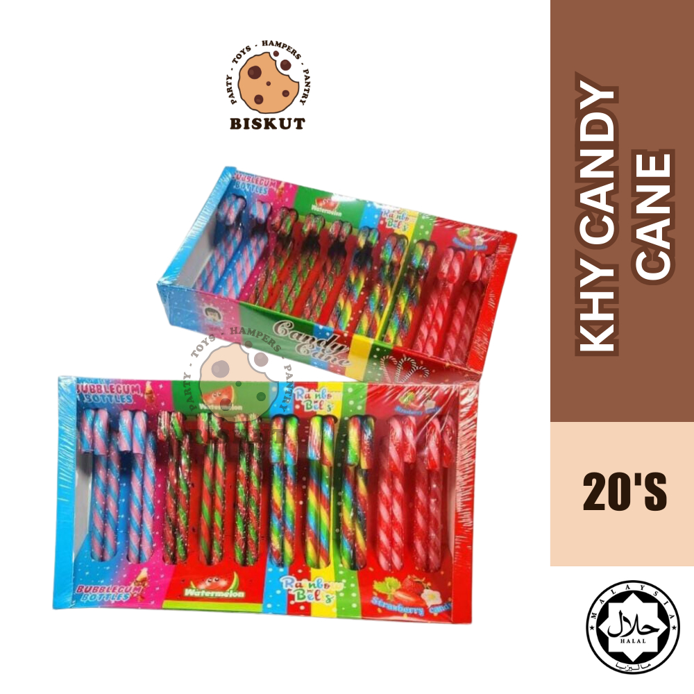 Candy Colorful Candy Cane Christmas / Party / Door Gift (±13g x 20Pcs ...