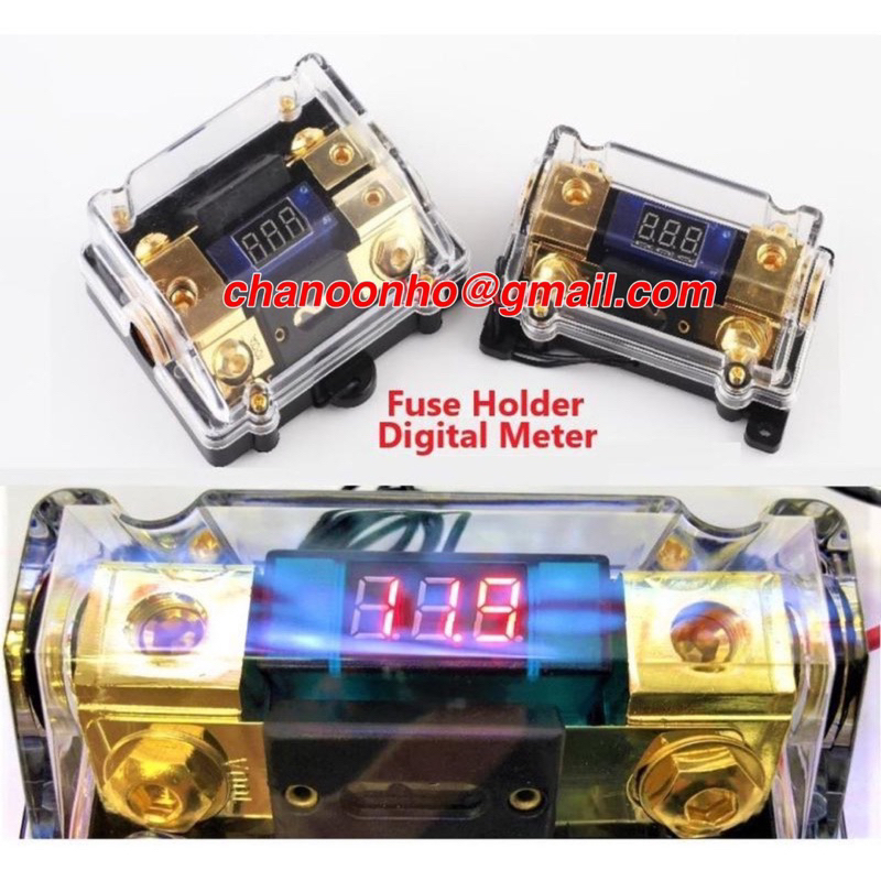 Amplifier Digital Fuse Holder With Meter Power Amp Fuse Box 1 TO 1 1 TO ...