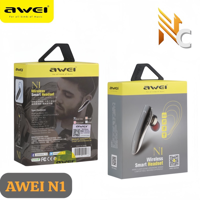 AWEI WIRELESS SMART HEADSET VERSION V4.1 (N1) | Shopee Malaysia