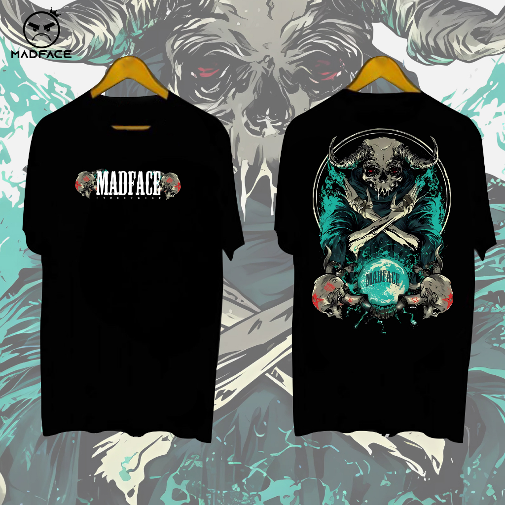 KARIMAKE MADFACE - Skull Tshirt Baju original pattern Oversized 100% ...
