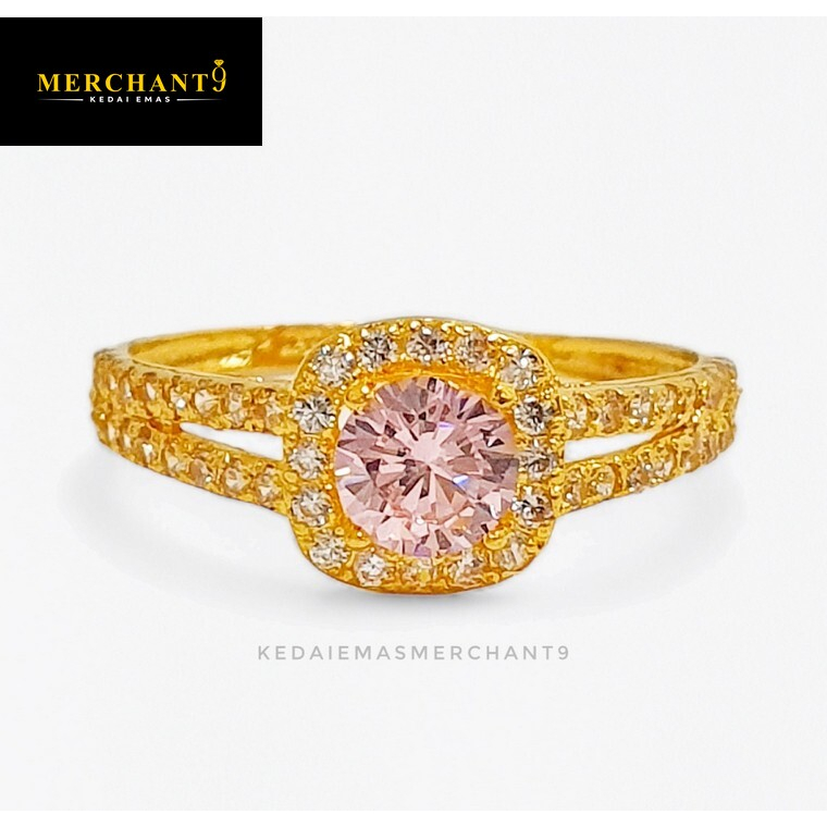 Merchant9 916 Gold Ring Pink 6781 | Shopee Malaysia