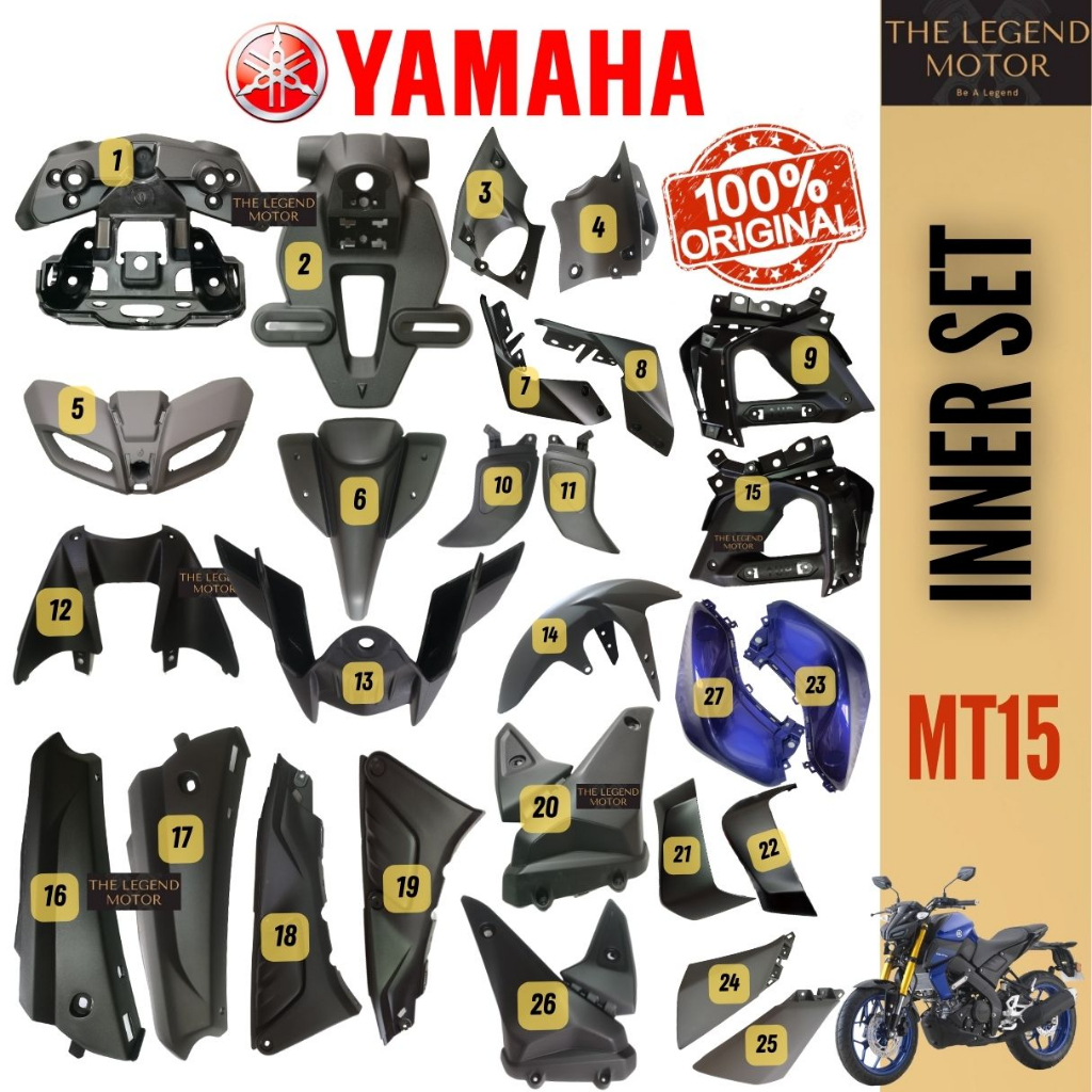 MT-15 MT15 VVA INNER SET COVER PART HITAM BLACK CAVER METER PANEL SIDE ...