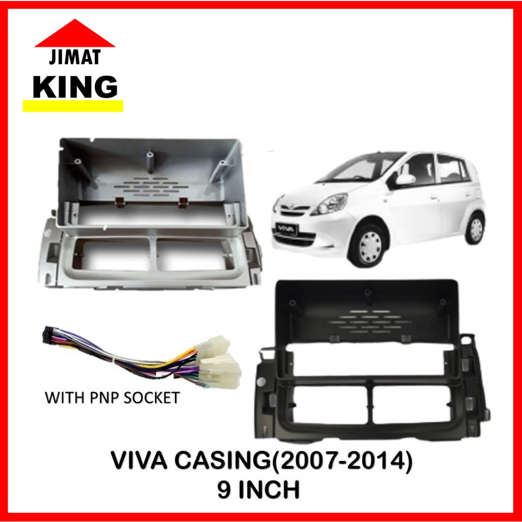 Android Player Casing 9" Perodua Viva 2007-2014 (Black) (with socket ...