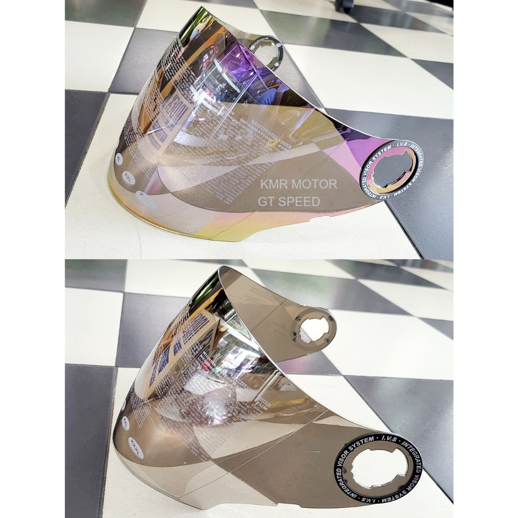VISOR ZEUS HELMET GJ-608 GJ608 ZS608 CARBON FIBER (RAINBOW/SILVER ...