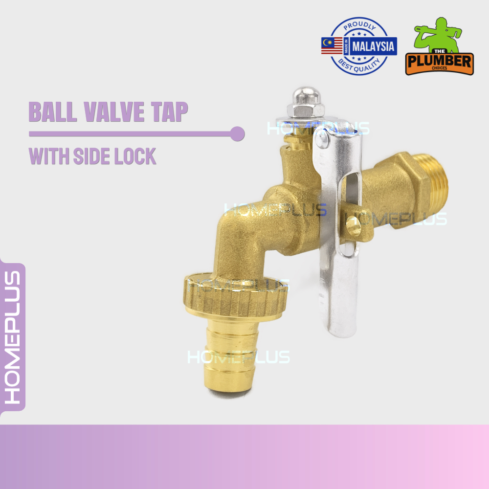 Homeplus 1/2 Inch Brass Ball Valve Lockable Tap Faucet Lock Water Head ...
