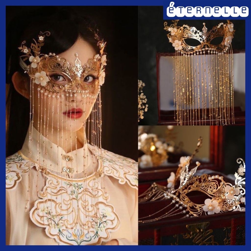 Luxurious Mask for Face Women Fashion Masquerade Mask Tassel Luxury ...