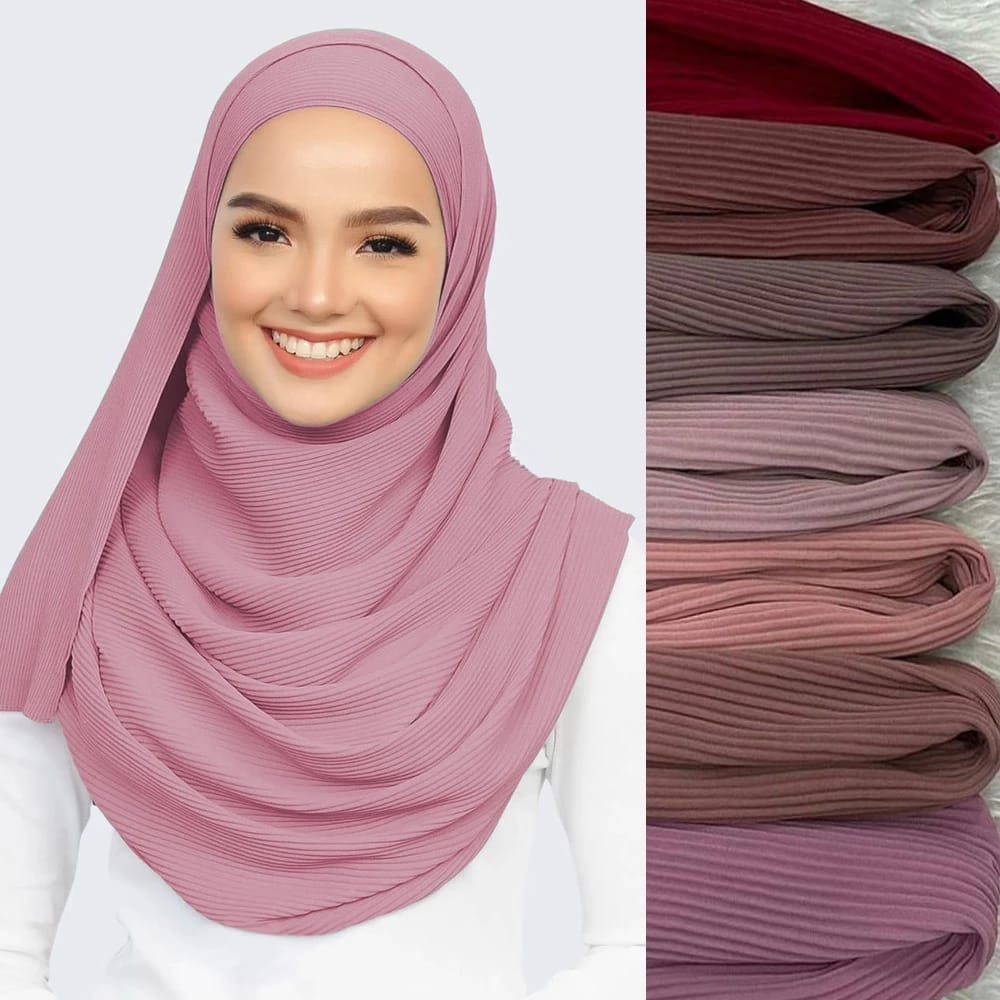 !!!FACTORY PRICE!!! Pleated Crush Chiffon Shawl { SALE } | Shopee Malaysia