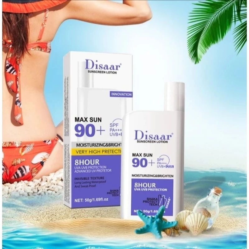 DISAAR SUNSCREEN LOTION SPF 90+ MOISTURIZING AND BRIGHTENING (FACE AND ...