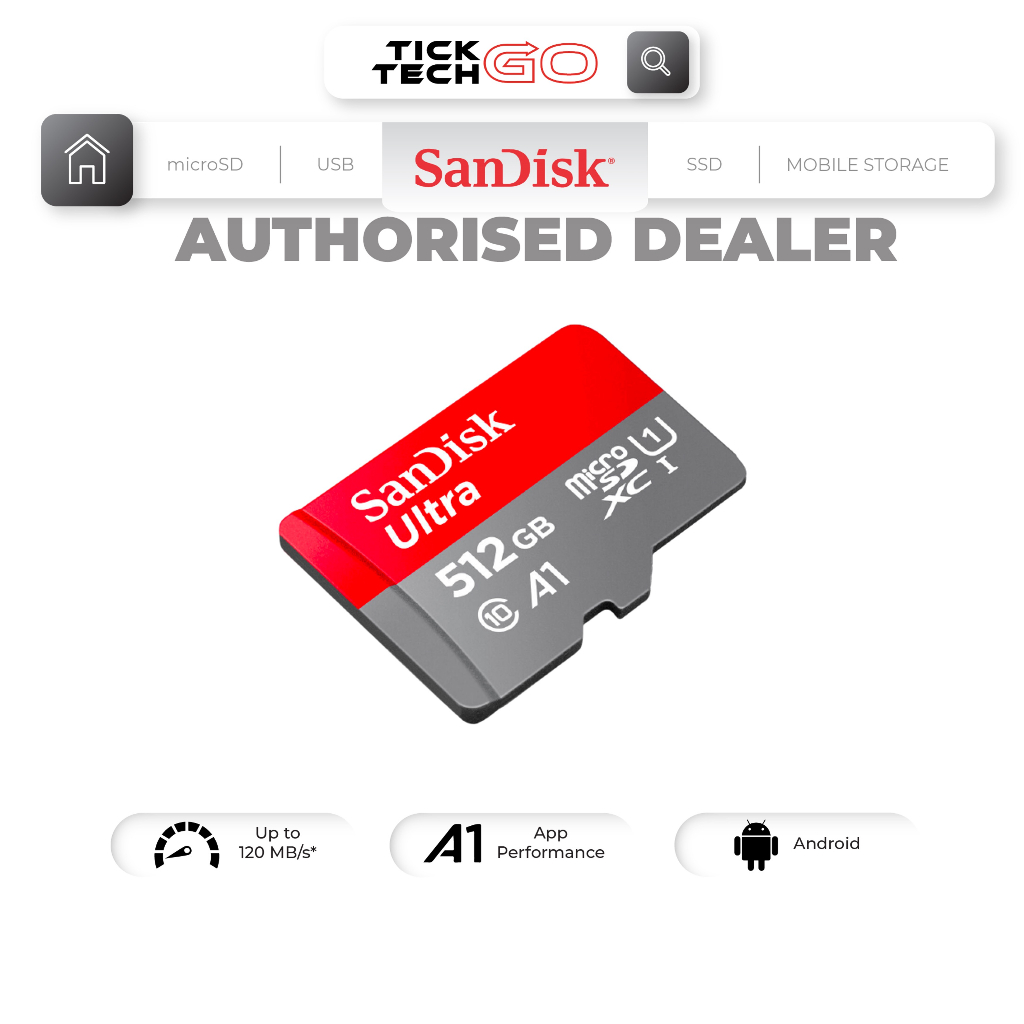 SanDisk Ultra A1 Class 10 microSDXC Micro SD Memory Card 512GB/1TB/1 ...