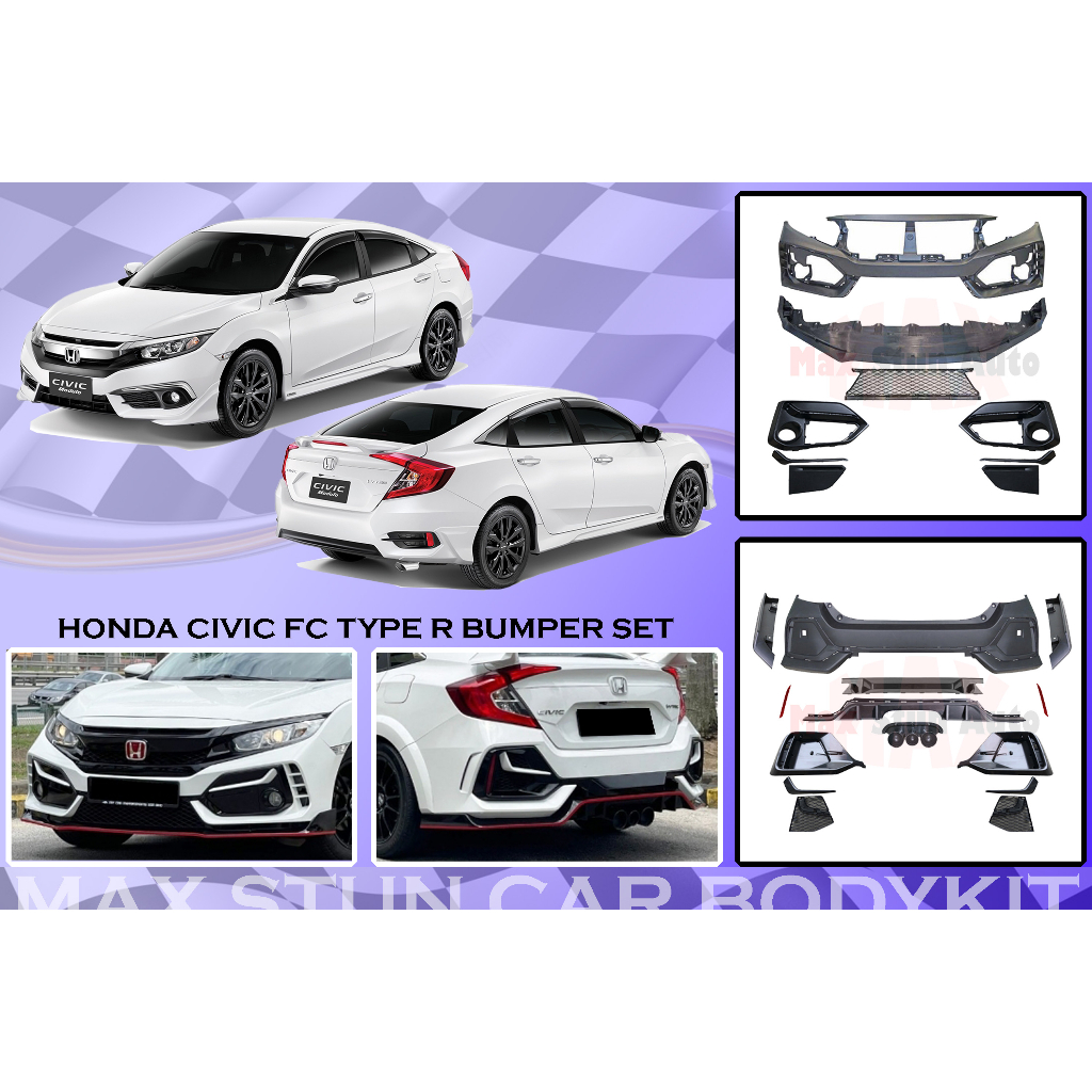 HONDA CIVIC FC TYPE R BUMPER BODYKIT FRONT BUMPER SIDE SKIRT REAR BUMPER TYPE-R CIVIC 2016-2021 ...