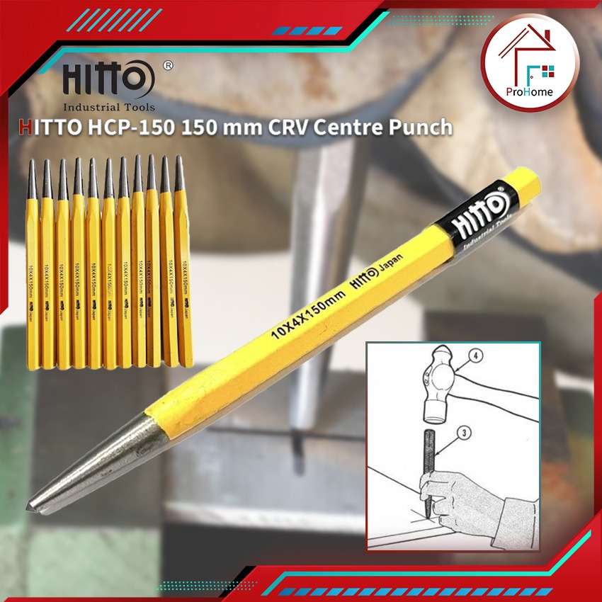 HITTO JAPAN HCP-150 CRV CENTRE PUNCH 150MM / CENTER PUNCH / PUMUKUL ...