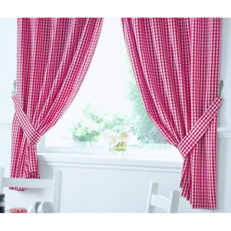 New Launching CJ CURTAIN Cotton plaid Retro design curtain semi ...