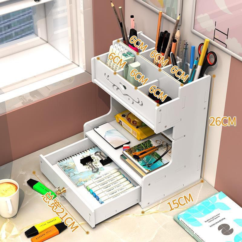 Wooden Stationary Storage Rack Pen Holder Box Rak Alat Tulis Rak Pen ...