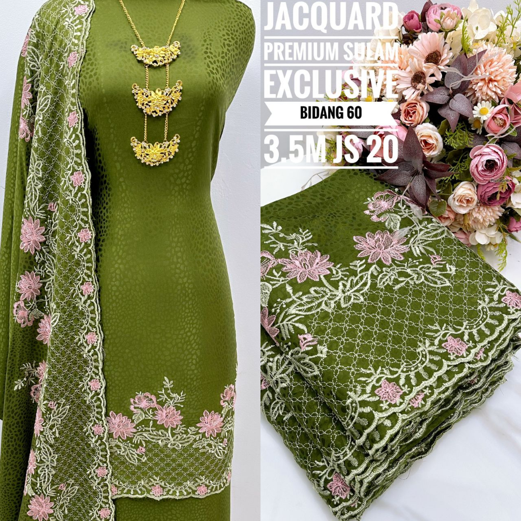 KAIN PASANG SB LINE SULAM JACQUARD BIKU 3.5 METER/BIDANG 60 RAYA 2024 ...