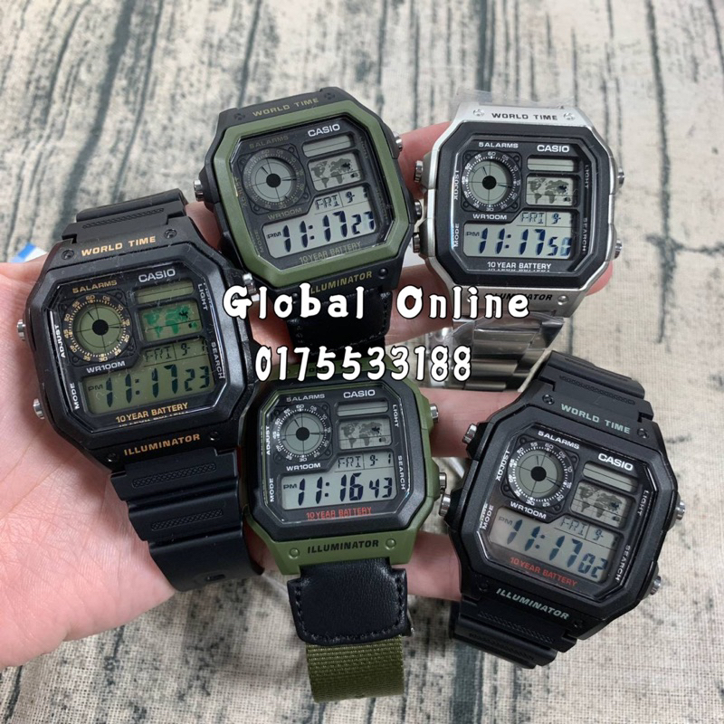 100% ORIGINAL CASIO DIGITAL AE-1200WH-1A/AE-1200WH-1B/AE-1500WHB-1B/AE-1200WHB-3B/AE-1200WHD-1A ...