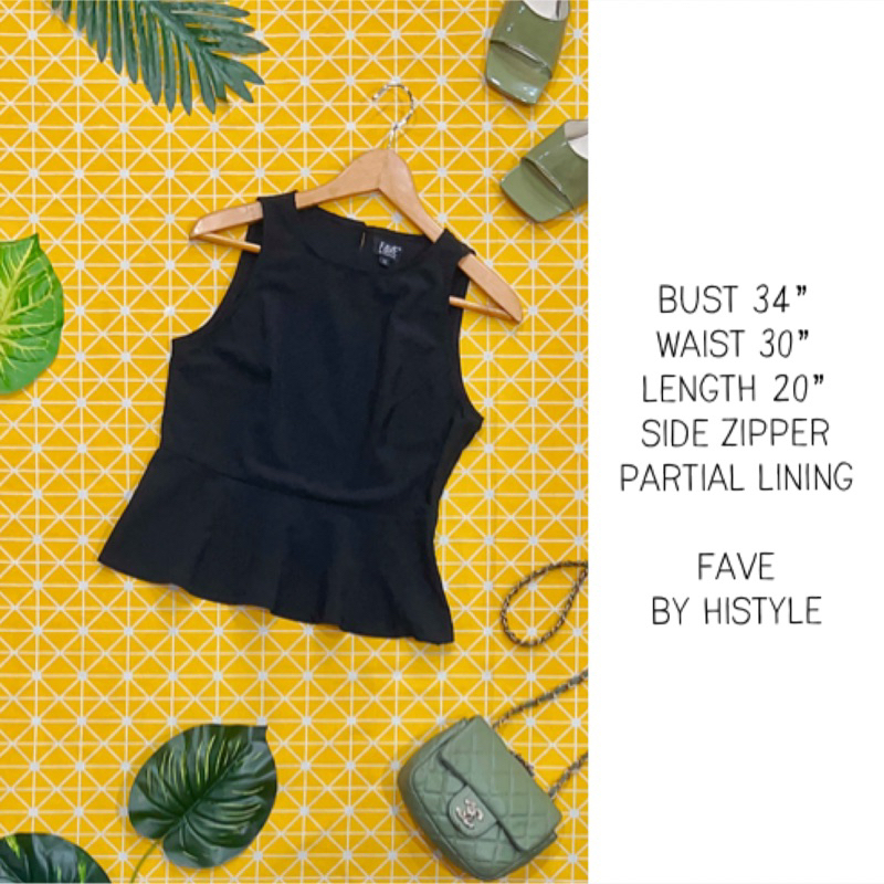 Black halter neck peplum top | Shopee Malaysia