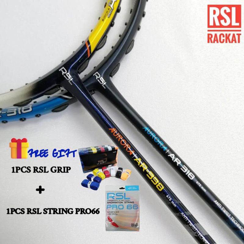 RSL Racket AURORA AR-318 / AR-338 Badminton Racket 4U (READY STOCK ...