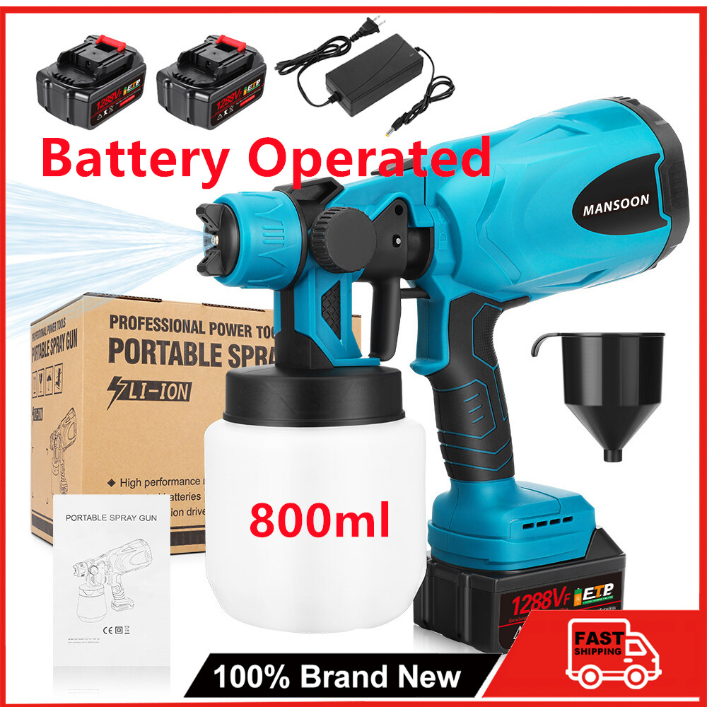 MANSOON⚡1288VF Cordless Paint Sprayer Electric Spray Gun Battery ...