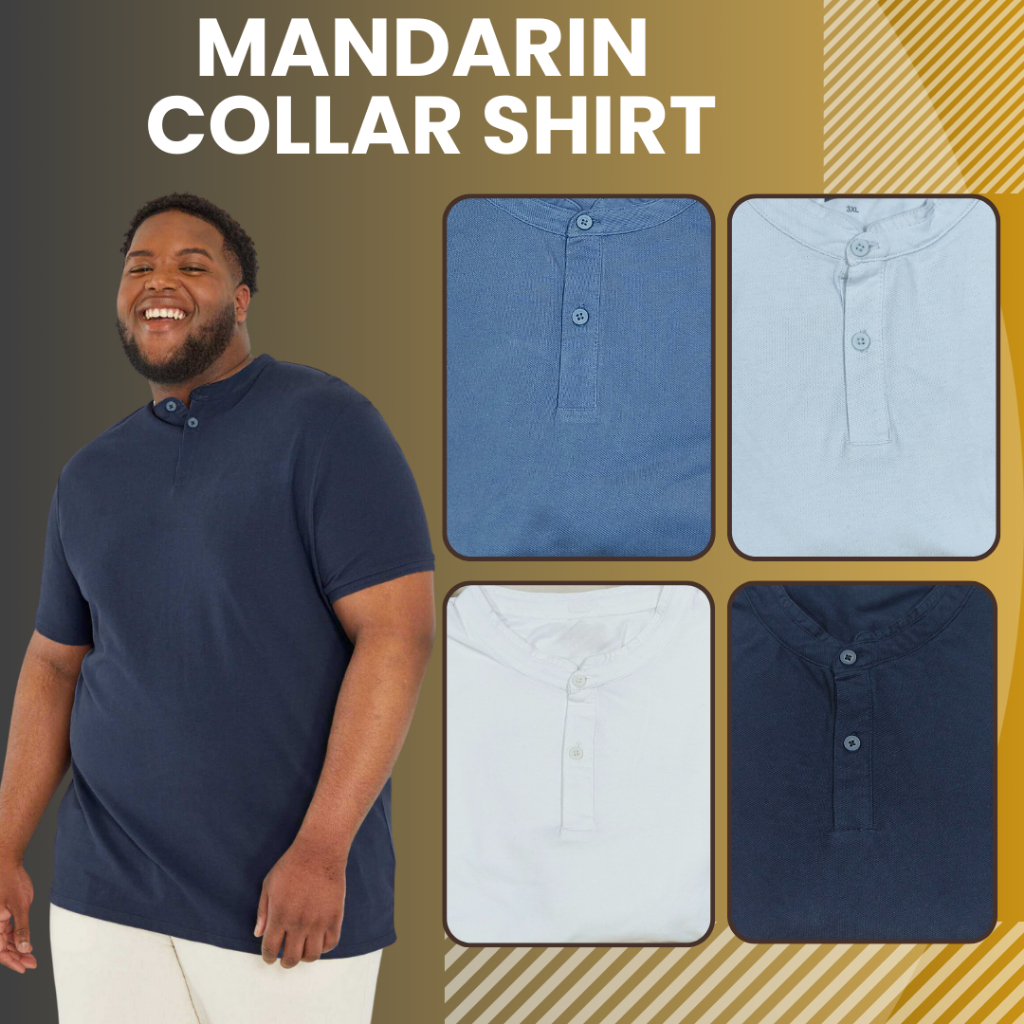 🚫 FACTORY DEFECTS 🚫 Pit 26 - Pit 33 Big Size Mandarin Collar Short ...