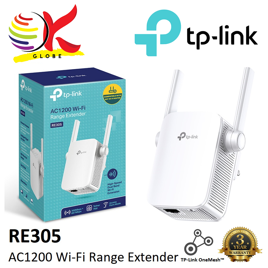 TP-LINK RE305 AC1200 HIGH SPEED DUAL-BAND WI-FI RANGE EXTENDER WITH BUILT-IN ACCESS POINT MODE ...