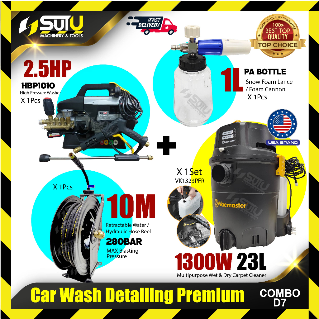 [COMBO D7] Car Wash Detailing Premium Combo (HBP1010 + 1L Foam Cannon ...