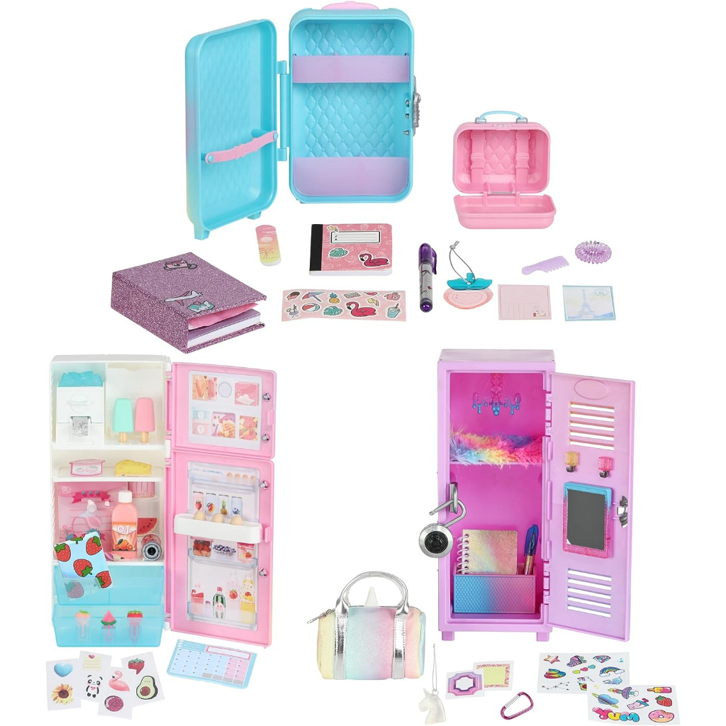 REAL LITTLES My Rainbow Collection, Roller Case, Fridge and Locker Desk ...