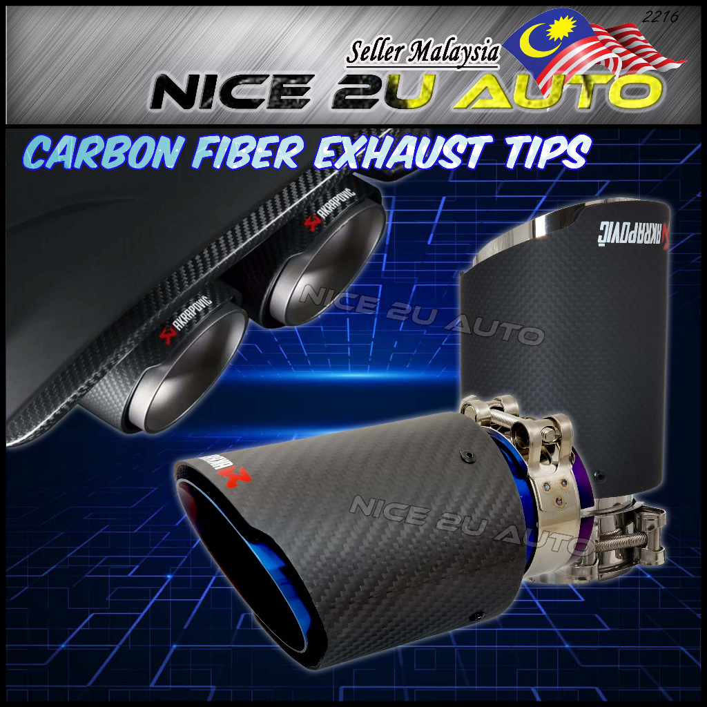 Akrapovic Carbon Fiber Design Reflective Matte Exhaust Straight Tip ...