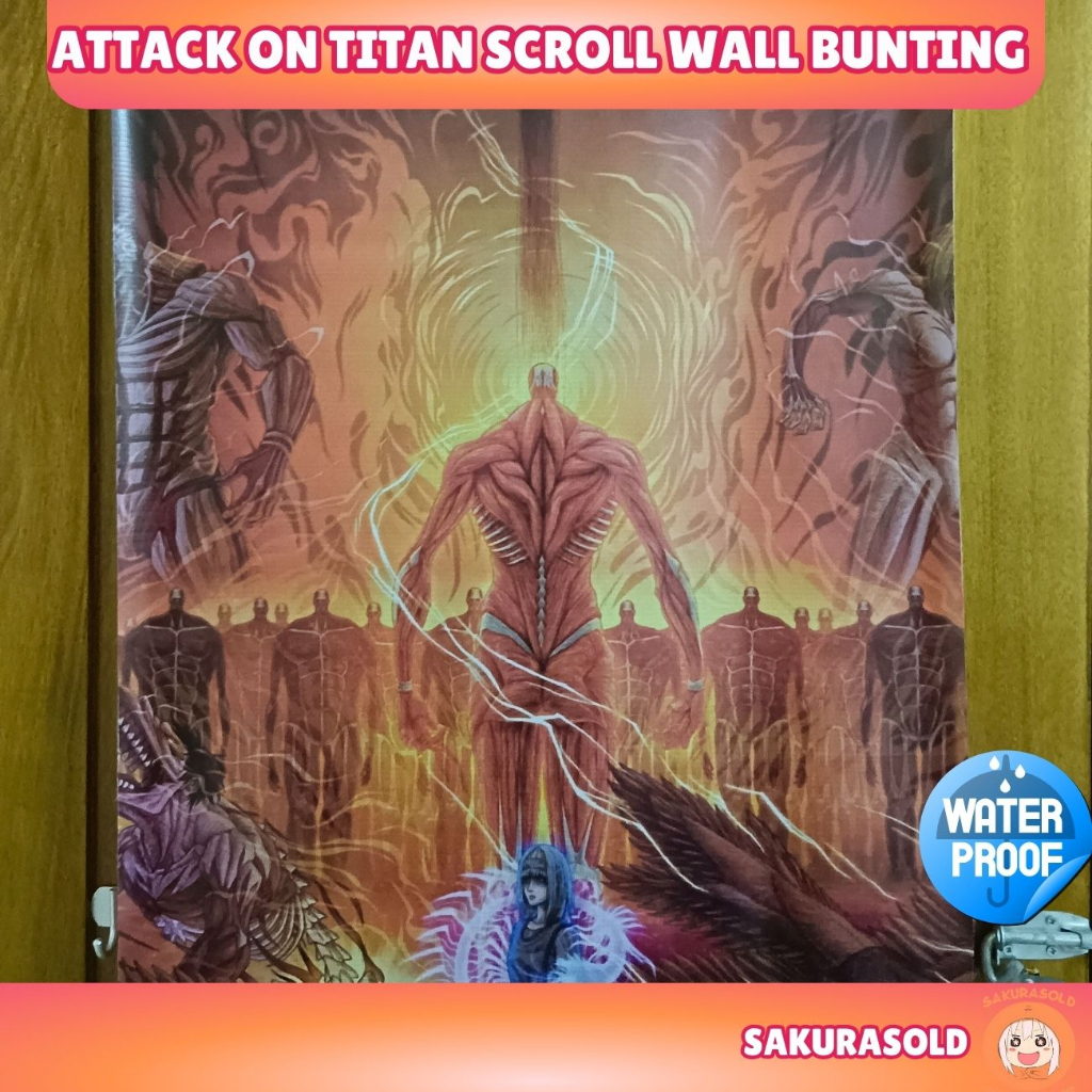 Anime Attack On Titan Scroll Wall Bunting Shingeki No Kyojin Poster ...