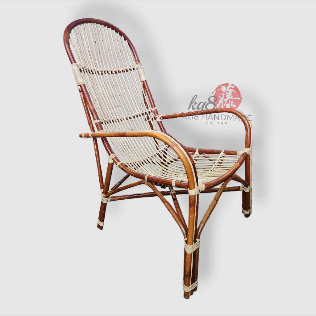 Kg8 Rattan: High Back Red Rattan Chair | Shopee Malaysia