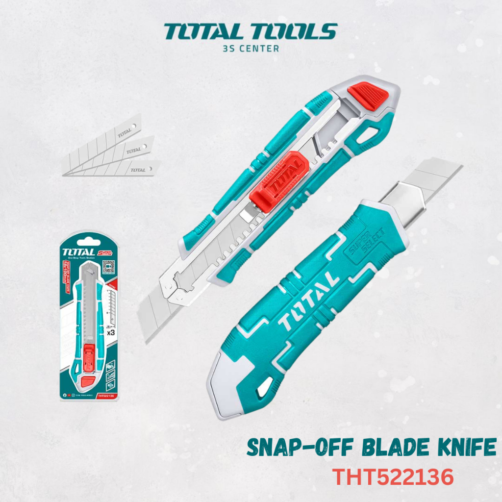 TOTAL Snap-off Blade Knife (152mm) with Push Lock Button - THT522136 ...