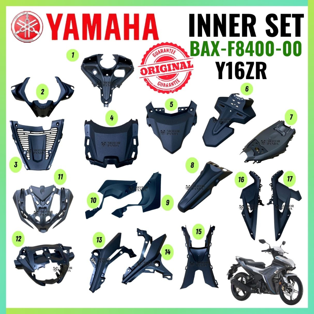 Y16ZR Y16 Inner Set Body Coverset Cover Set Black Non Colour Part Hitam ...