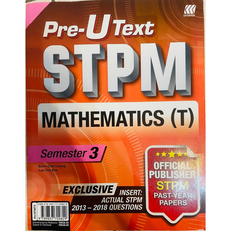 Sasbadi STPM Mathematics T Semester 3 | Shopee Malaysia