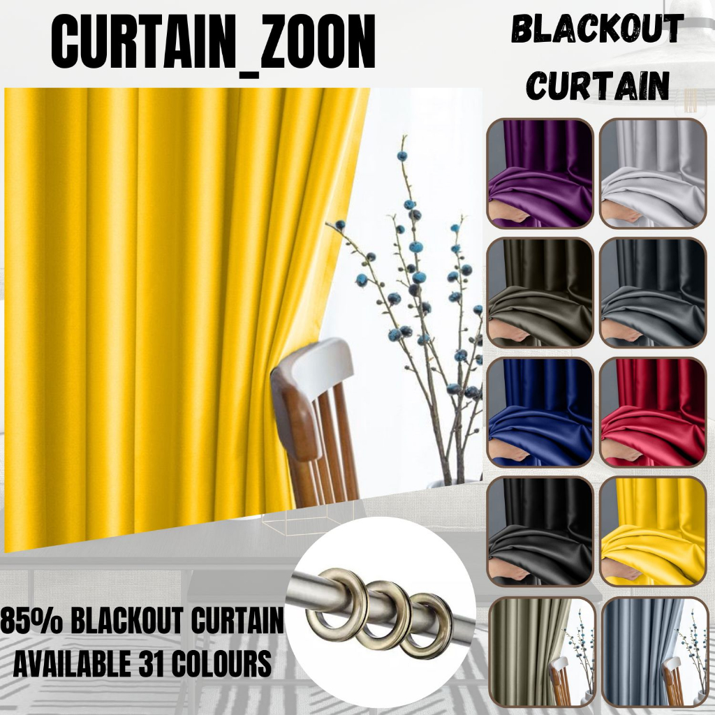 Ready Made Curtain!!!Siap Jahit Langsir,Langsir RAYA Kain Tebal (Free ...