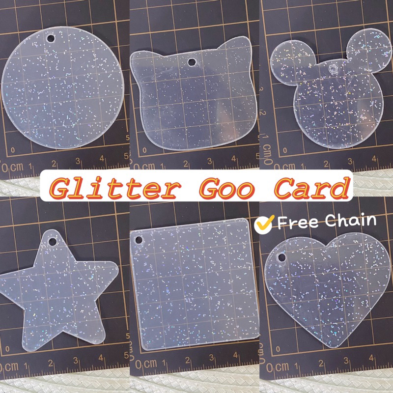 【Free Chain】Diy Goo card Transparent fine glitter acrylic DIY handmade ...