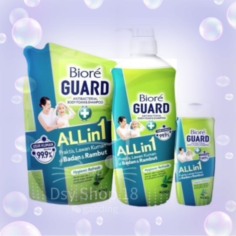 BIORE GUARD All In 1 Antibacterial Body Foam & Shampoo (Hygienic ...