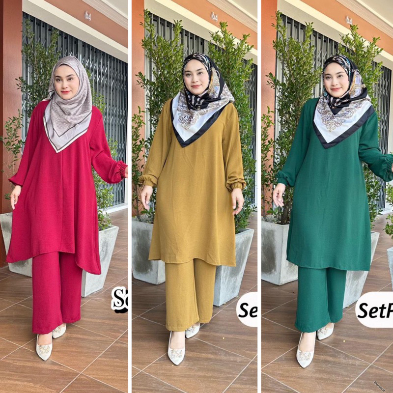 READY STOCK 🔥 SET SELUAR BAJU LABUH | Shopee Malaysia