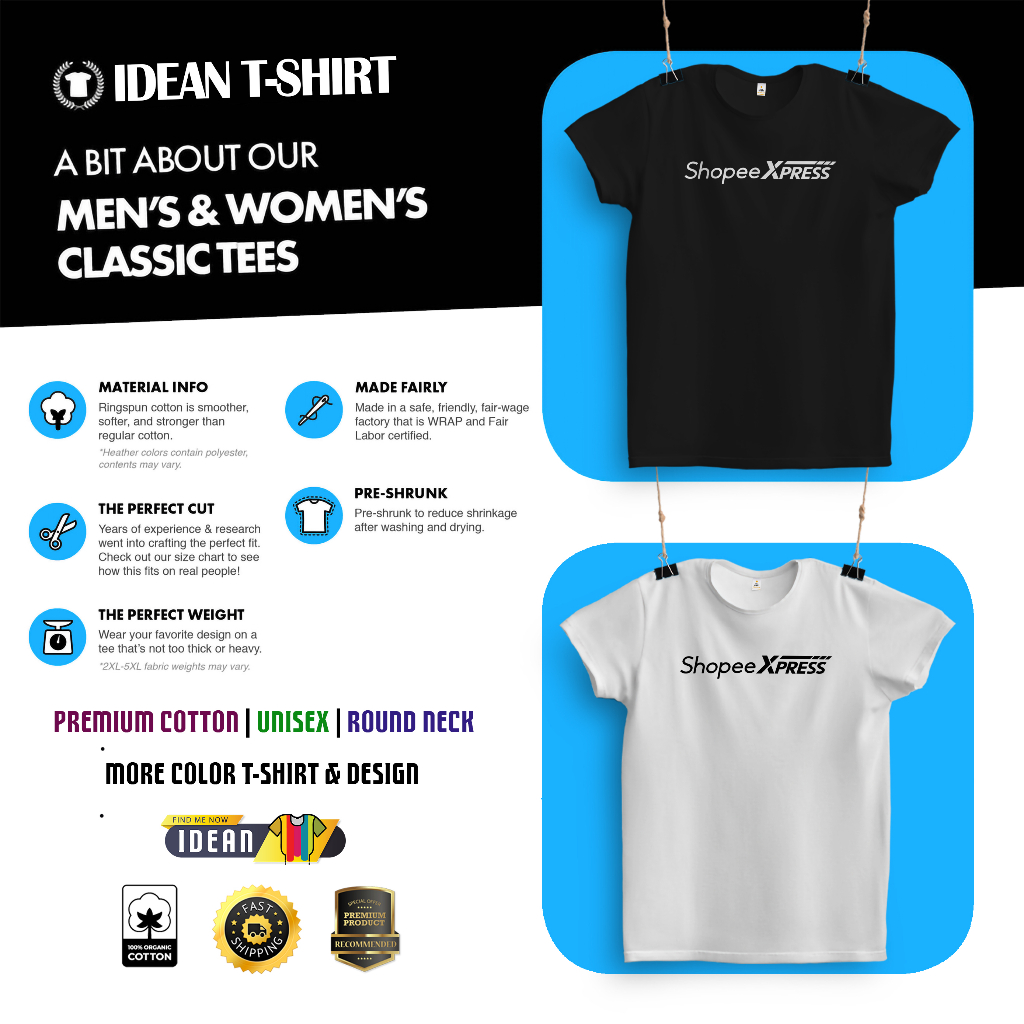 Shopee Express Courier T-Shirt Men Tshirt Women Cotton Baju Unisex Kaos ...