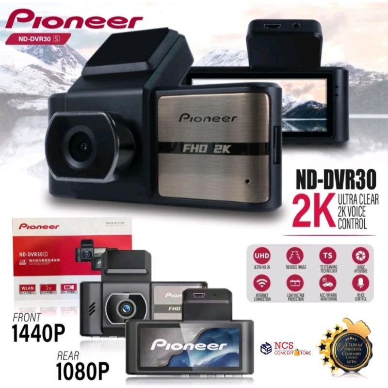 Pioneer VREC-300CH-EC3 P7 Dashcam DVR Car Recorder 2K HDR Front and Rear Camera Voice Control ...