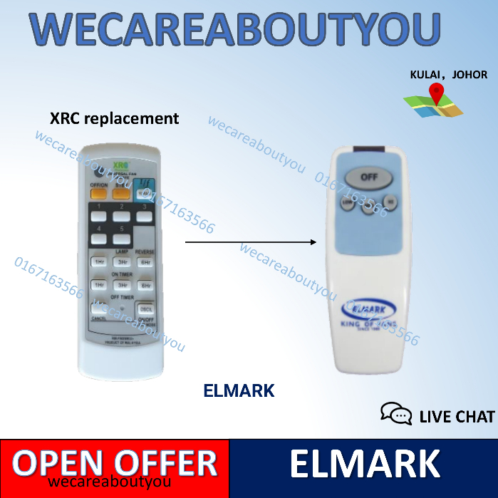 Elmark remote control wall fan | Shopee Malaysia