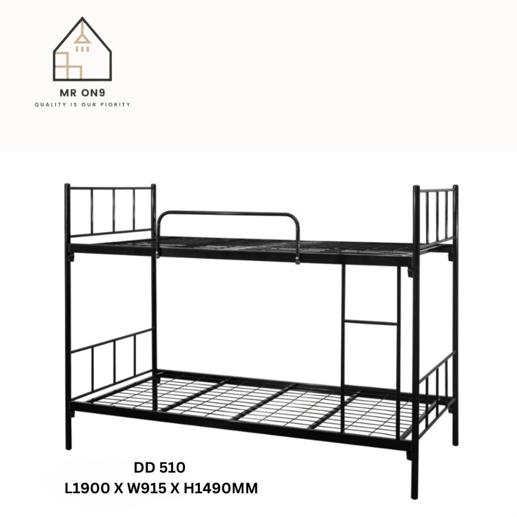 HeavyDuty Double Decker Bed Frame Single Size Hostel Bunk Bed Budget Bed Katil Besi 2 Tingkat ...