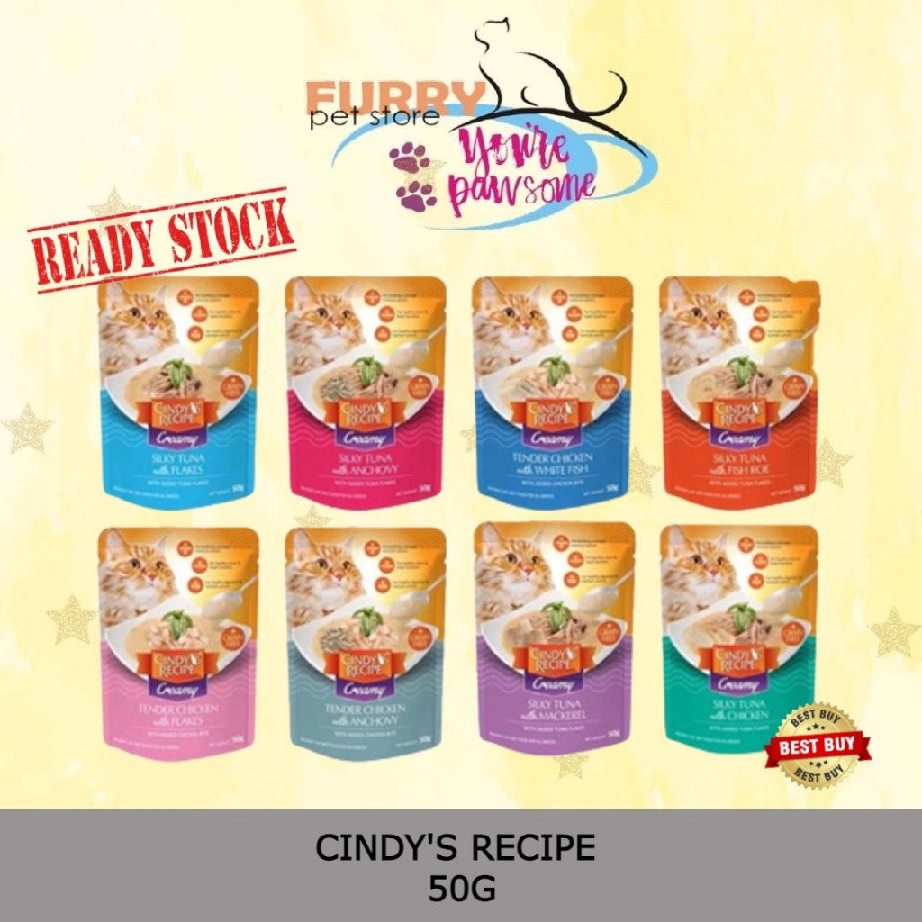CINDY'S RECIPE CREAMY POUCH CAT WET FOOD - 50G | Shopee Malaysia