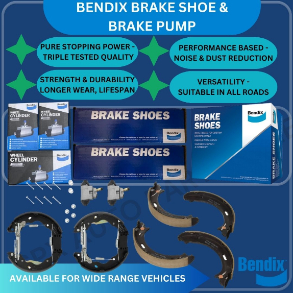 BENDIX BRAKE LINING/BRAKE SHOE REAR (W/BRACKET) FOR TOYOTA HILUX KUN25 ...