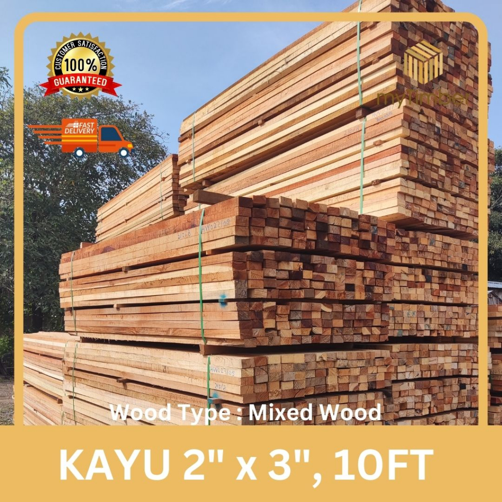 2" x 3" [10FT, Grade B] - Kayu Pembinaan / Timber / Mixed Wood / Kayu 2 ...