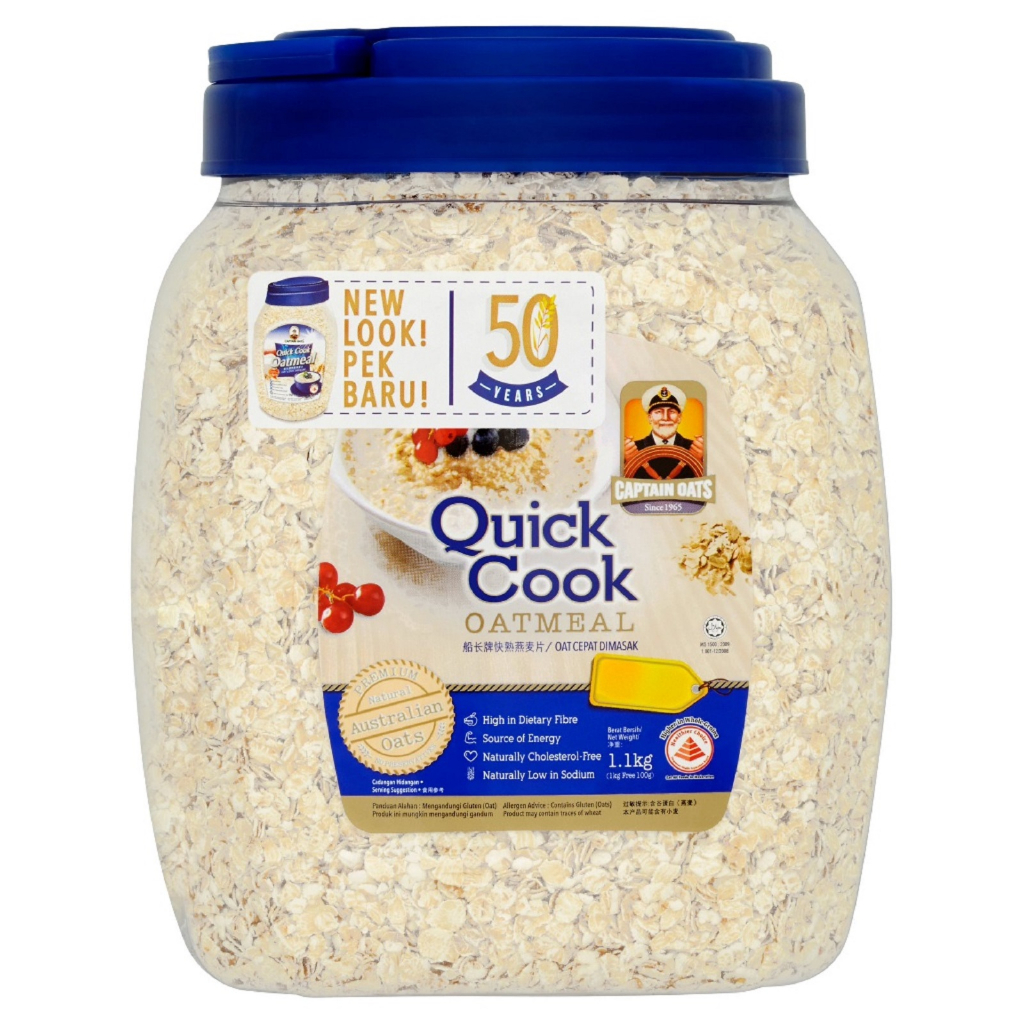 Captain Oat Quick Cook Oatmeal 1kg | Shopee Malaysia
