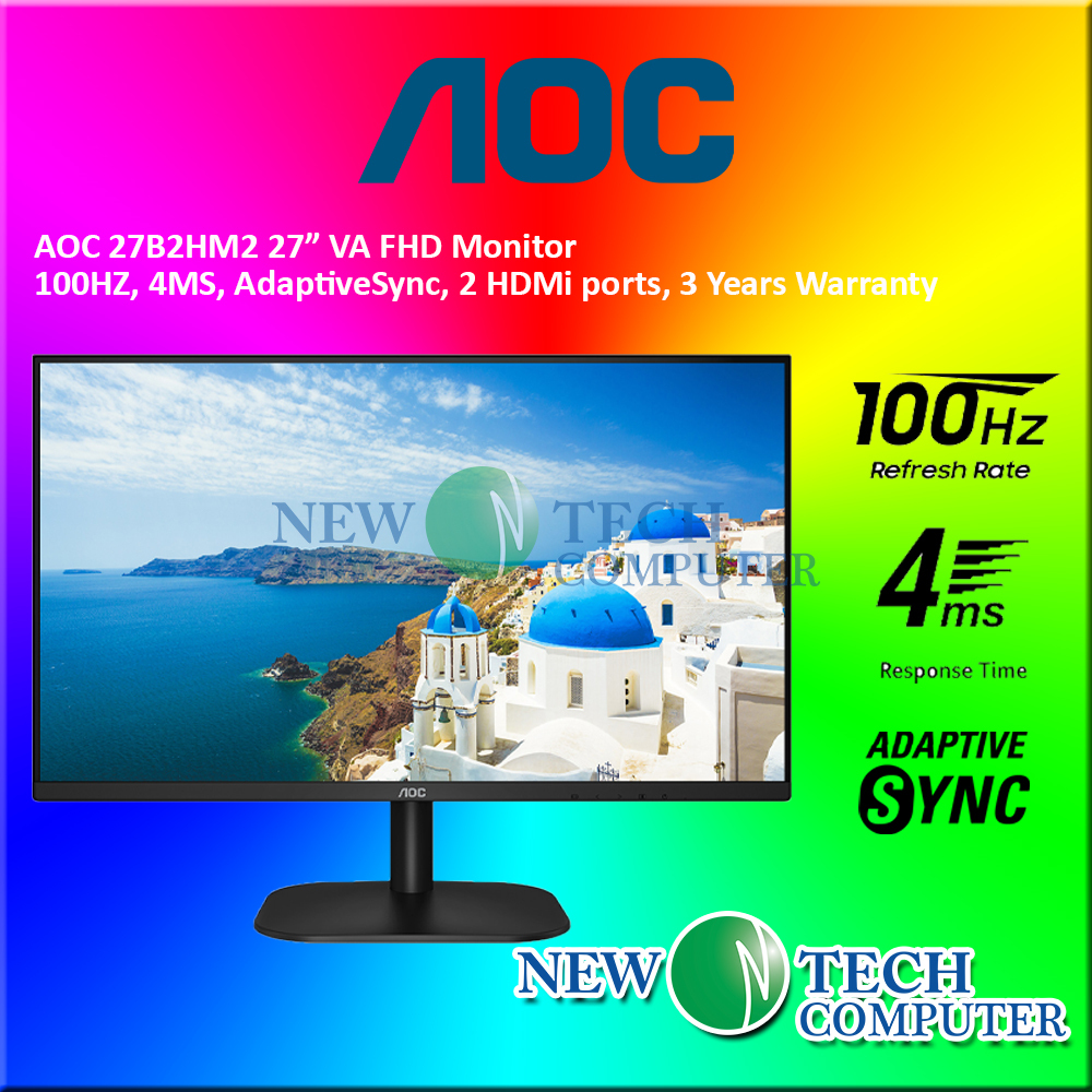 AOC Monitor 27B2HM2 27" inch VA Panel 100Hz 4ms Full HD Monitor (2 HDMi ...