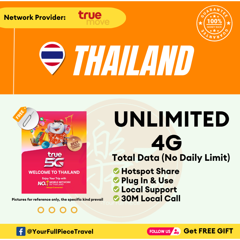 【Thailand TrueMove Sim Card】【Thailand Sim Card】【5 Days】【Unlimited Data ...